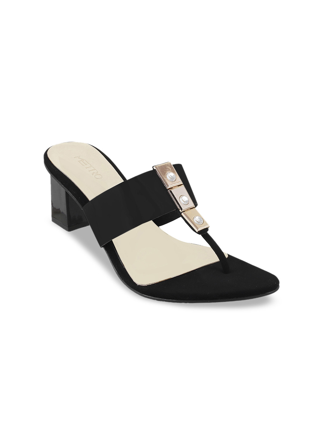 Buy Metro Women Black Solid Heels - Heels for Women 10320397 | Myntra