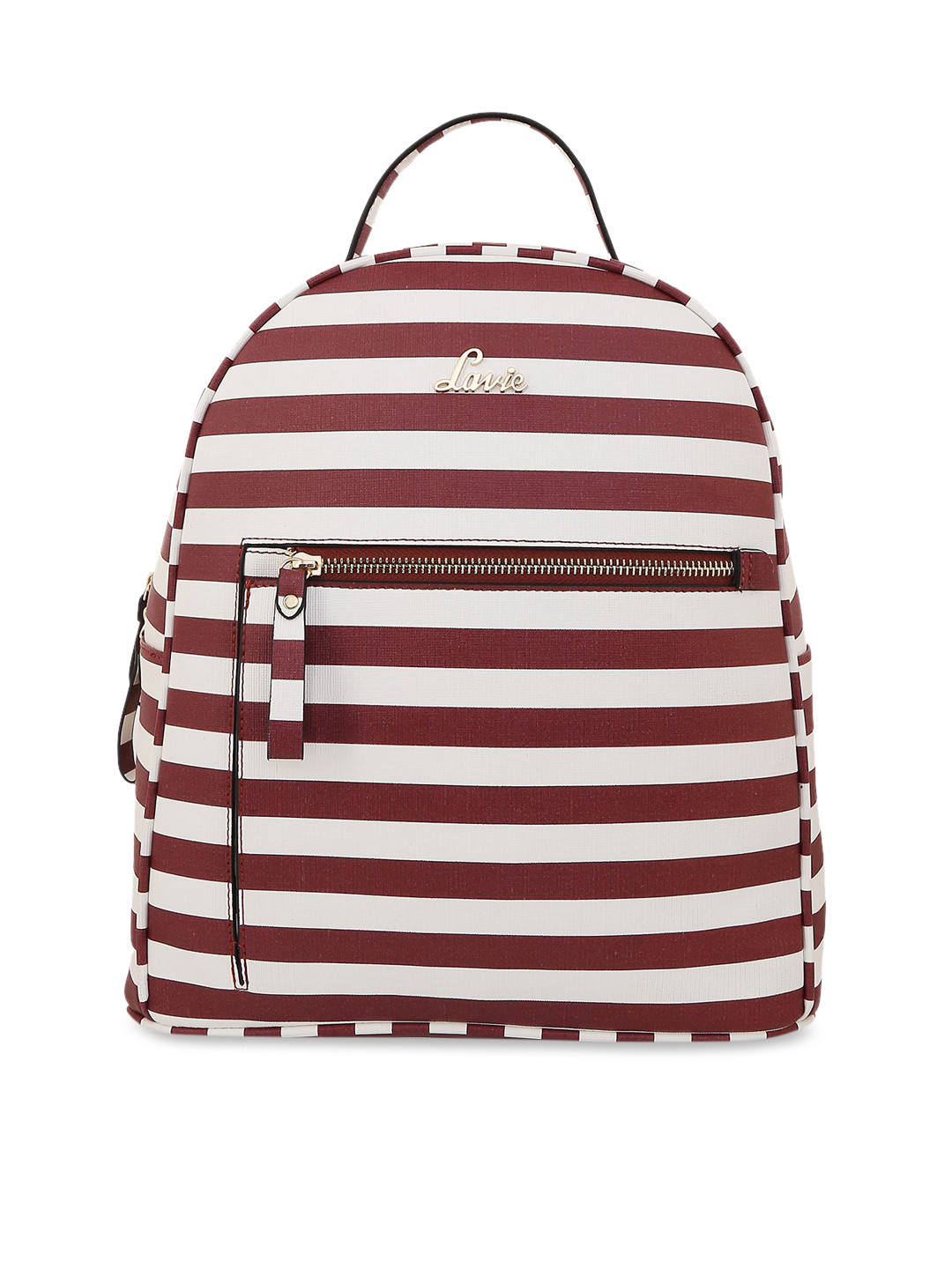 Buy Lavie Women Red & White Striped Backpack - Backpacks for Women ...