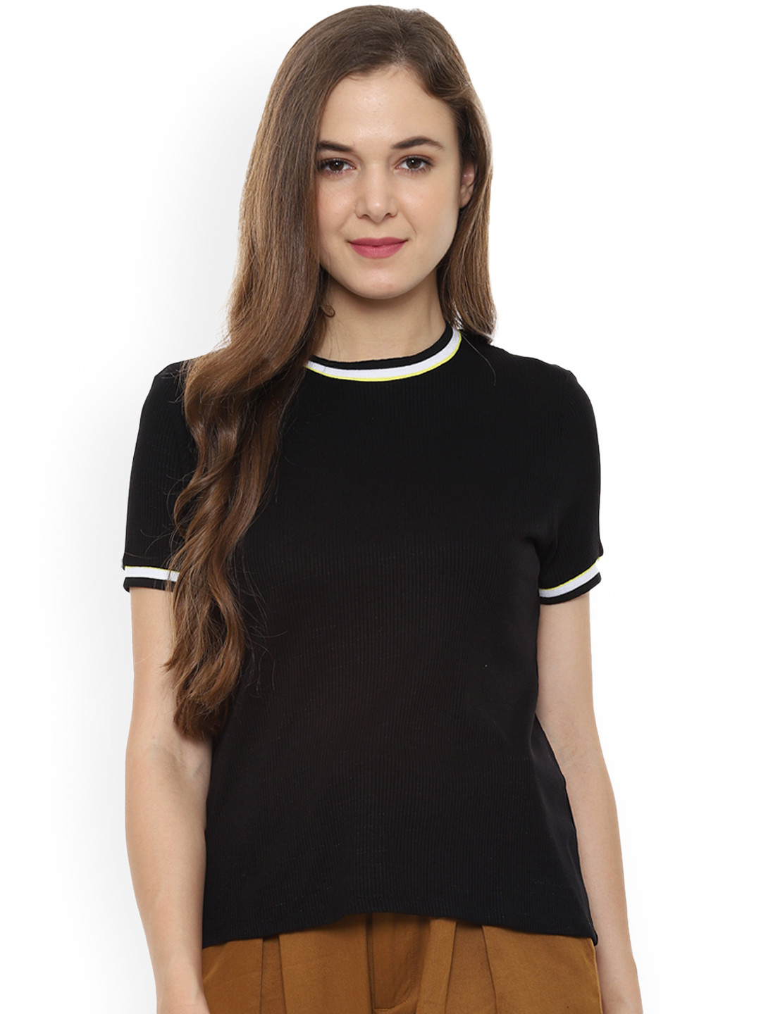 Buy People Women Black Solid Top - Tops for Women 10206047 | Myntra