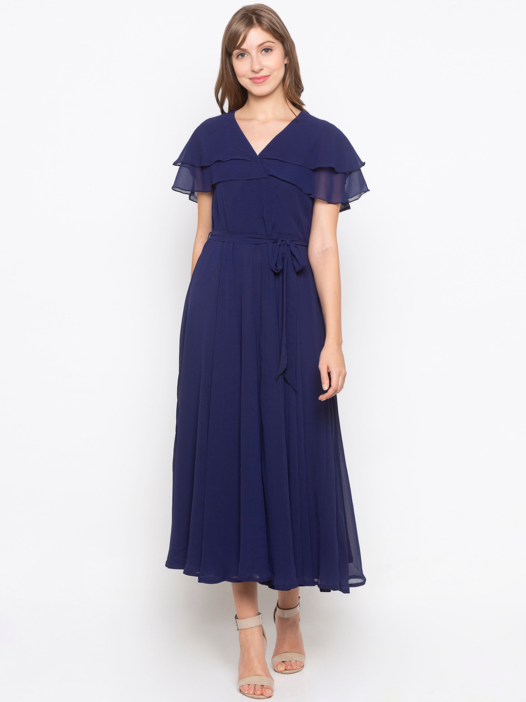 Buy Iti Women Navy Blue Fit And Flare Dress - Dresses for Women ...