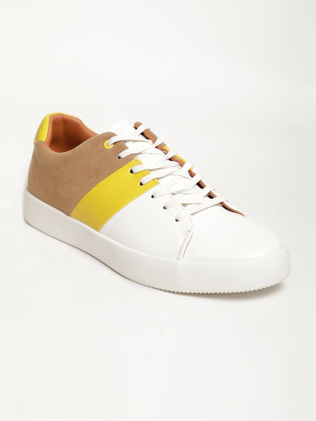 Buy LOCOMOTIVE Men White Colorblocked Sneakers - Casual Shoes for Men ...