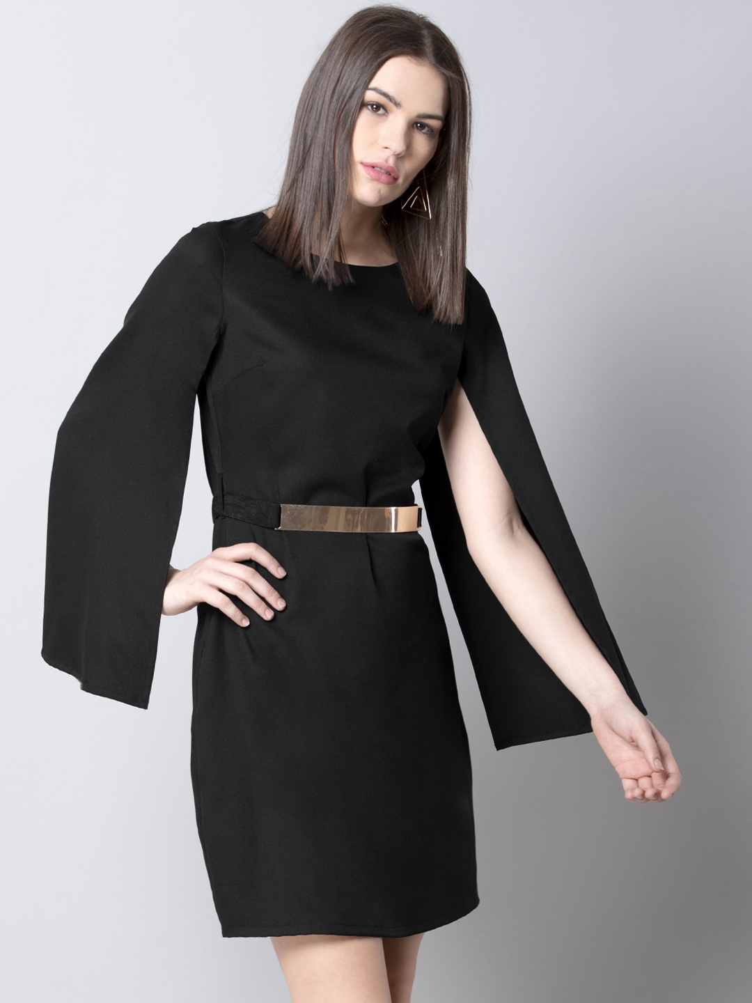 Buy Faballey Women Black Solid A Line Dress Dresses For Women