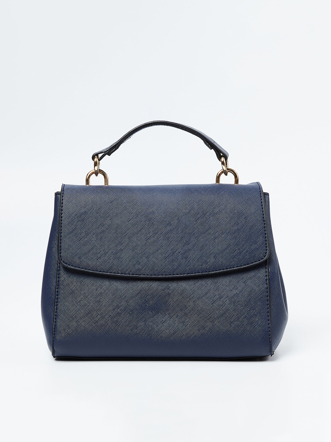 Buy CODE By Lifestyle Navy Blue Solid Satchel - Handbags for Women ...