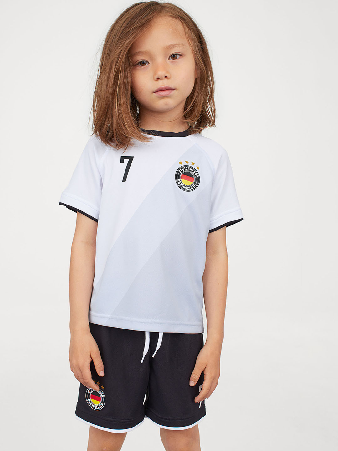Buy H&M Boys White & Black Solid Football Kit - Clothing Set for Boys ...