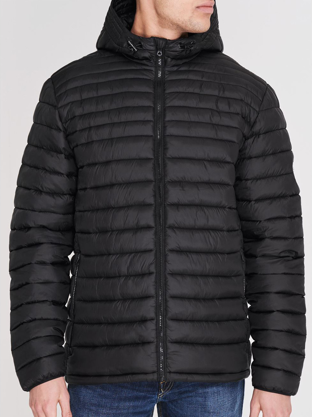 Buy SoulCal Men Black Solid Lightweight Hooded Puffer Jacket - Jackets ...