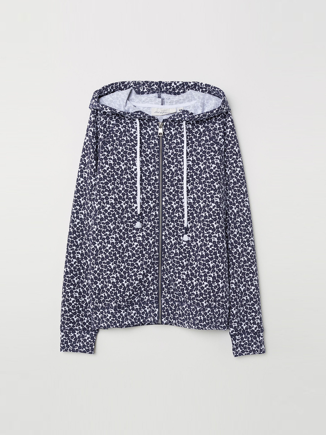 Buy H&M Women Blue Printed Hooded Sweatshirt - Sweatshirts for Women ...