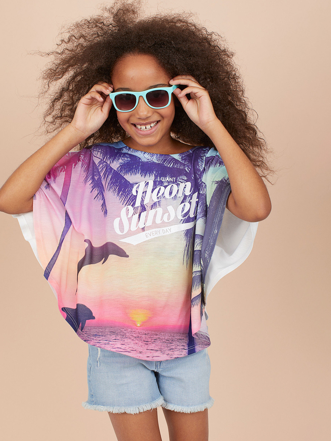 Buy H&M Girls Multicoloured Poncho Top - Tops for Girls 10518820 | Myntra