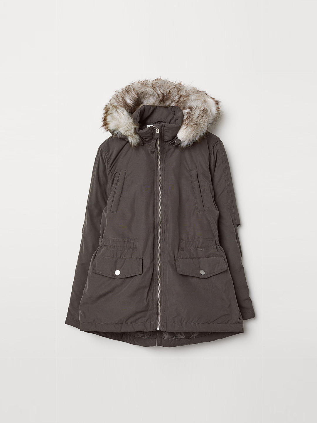 Buy H&M Girls Grey Solid Padded Parka - Jackets for Girls 10518428 | Myntra