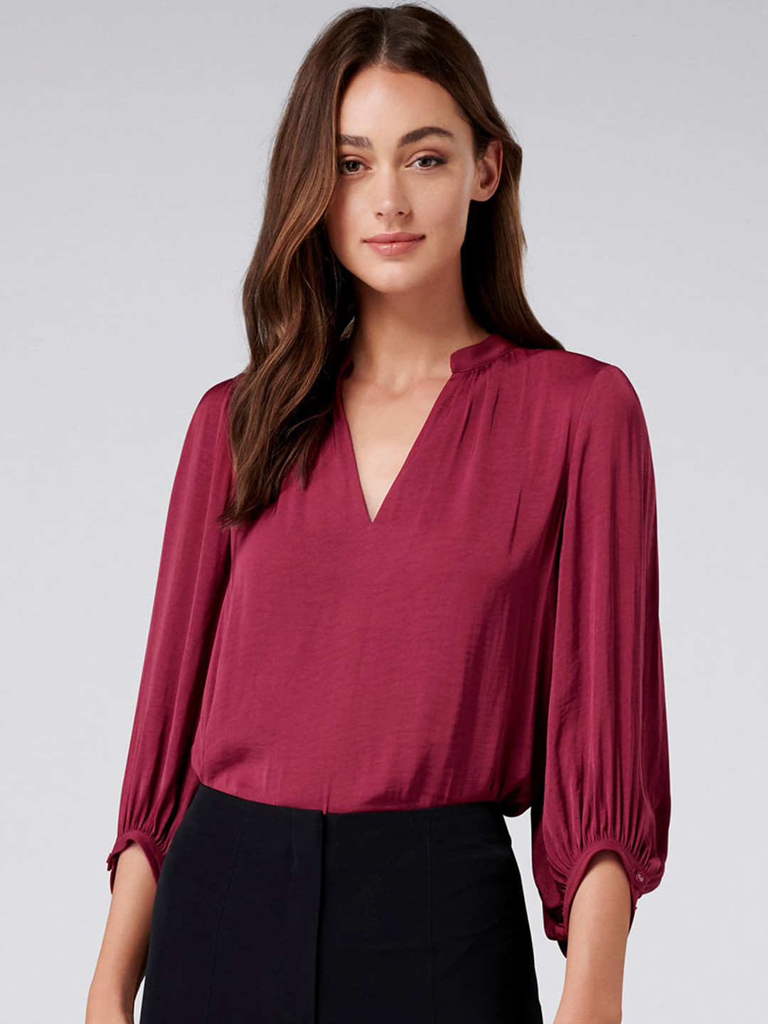 Buy Forever New Women Maroon Solid Top - Tops for Women 10521962 | Myntra
