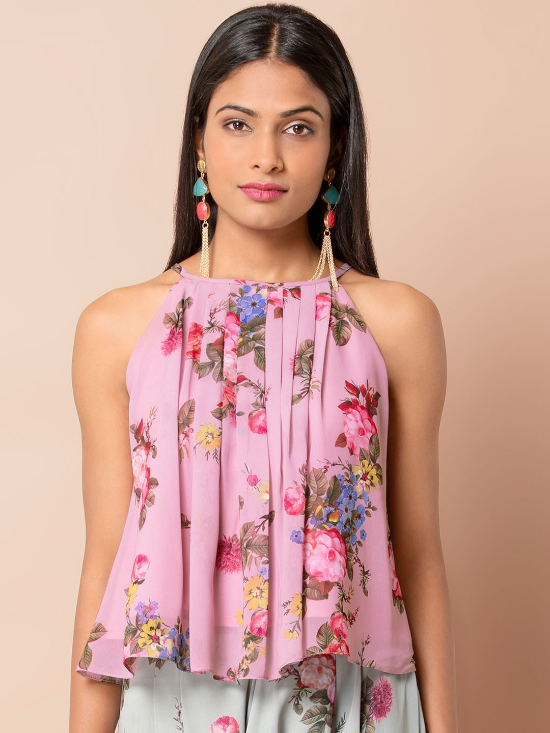 Buy Indya Women Pink Printed A Line Top Tops For Women 10536762 Myntra