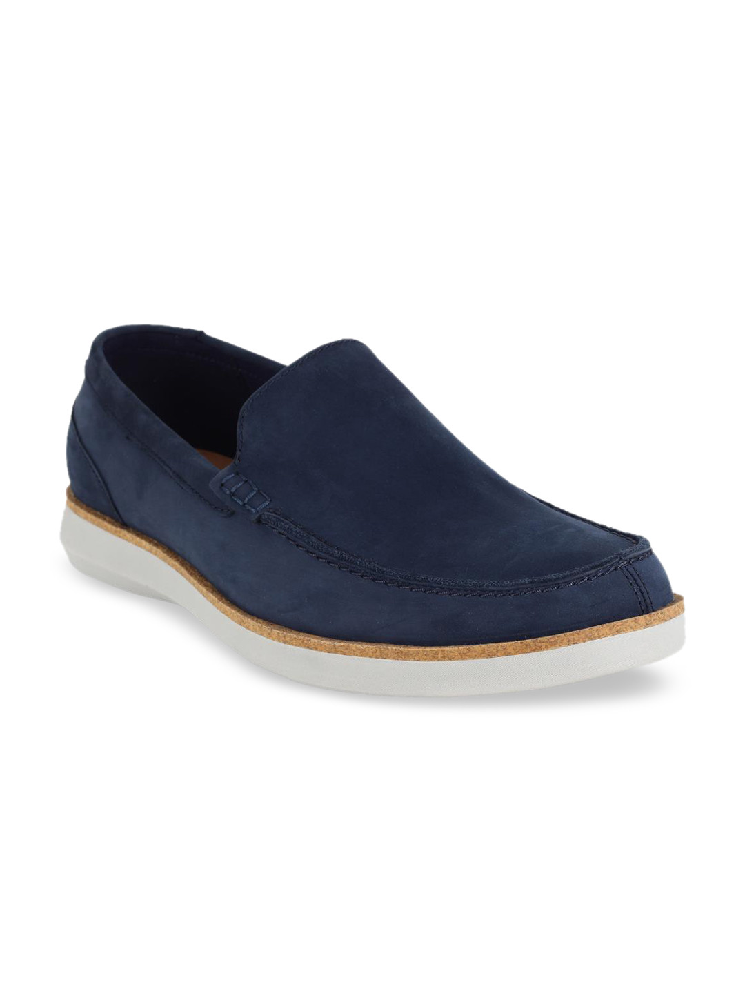 Buy Clarks Men Navy Blue Nubuck Slip On Sneakers - Casual Shoes for Men ...