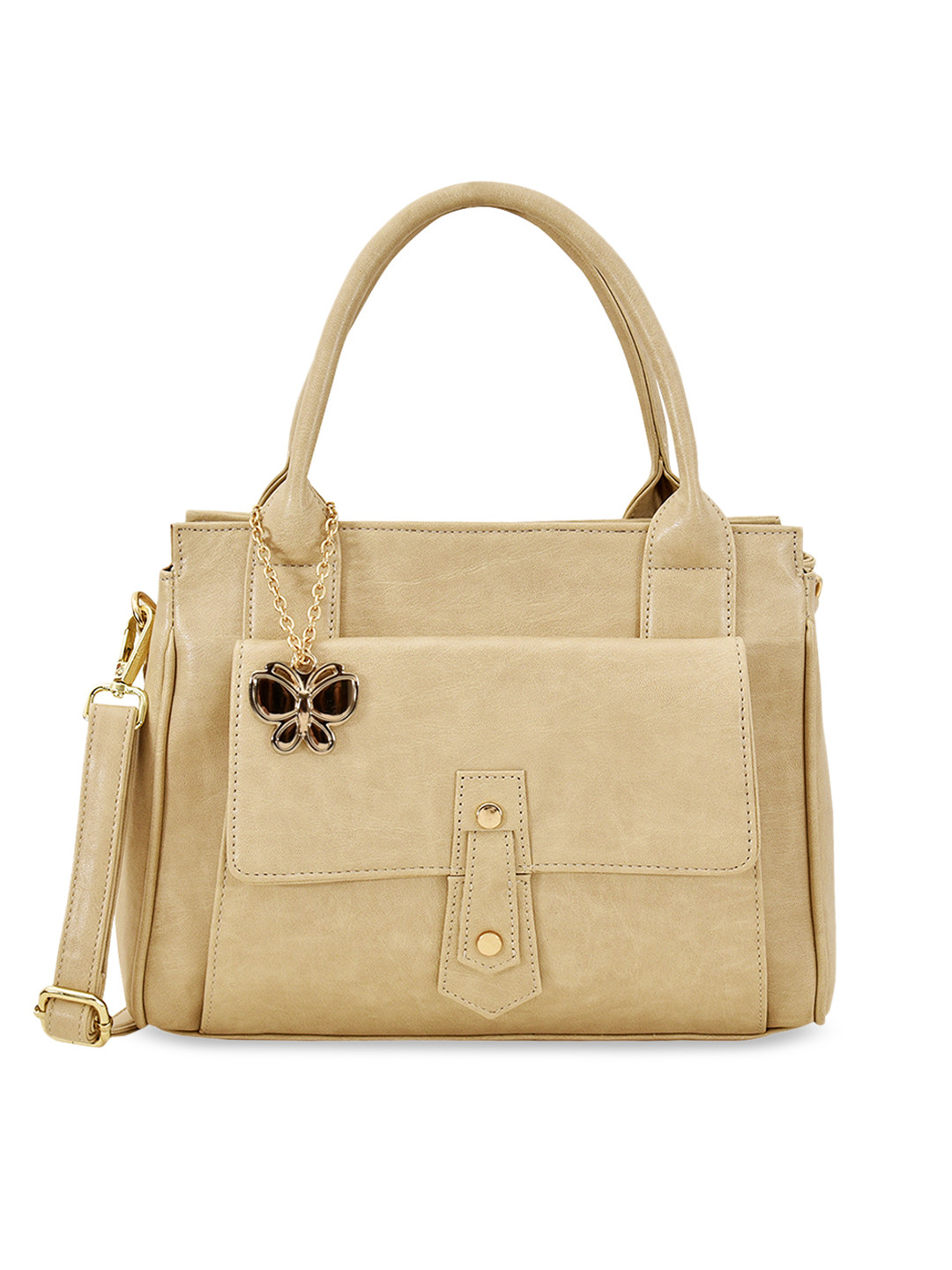 Buy Butterflies Cream Coloured Solid Handheld Bag - Handbags for Women ...