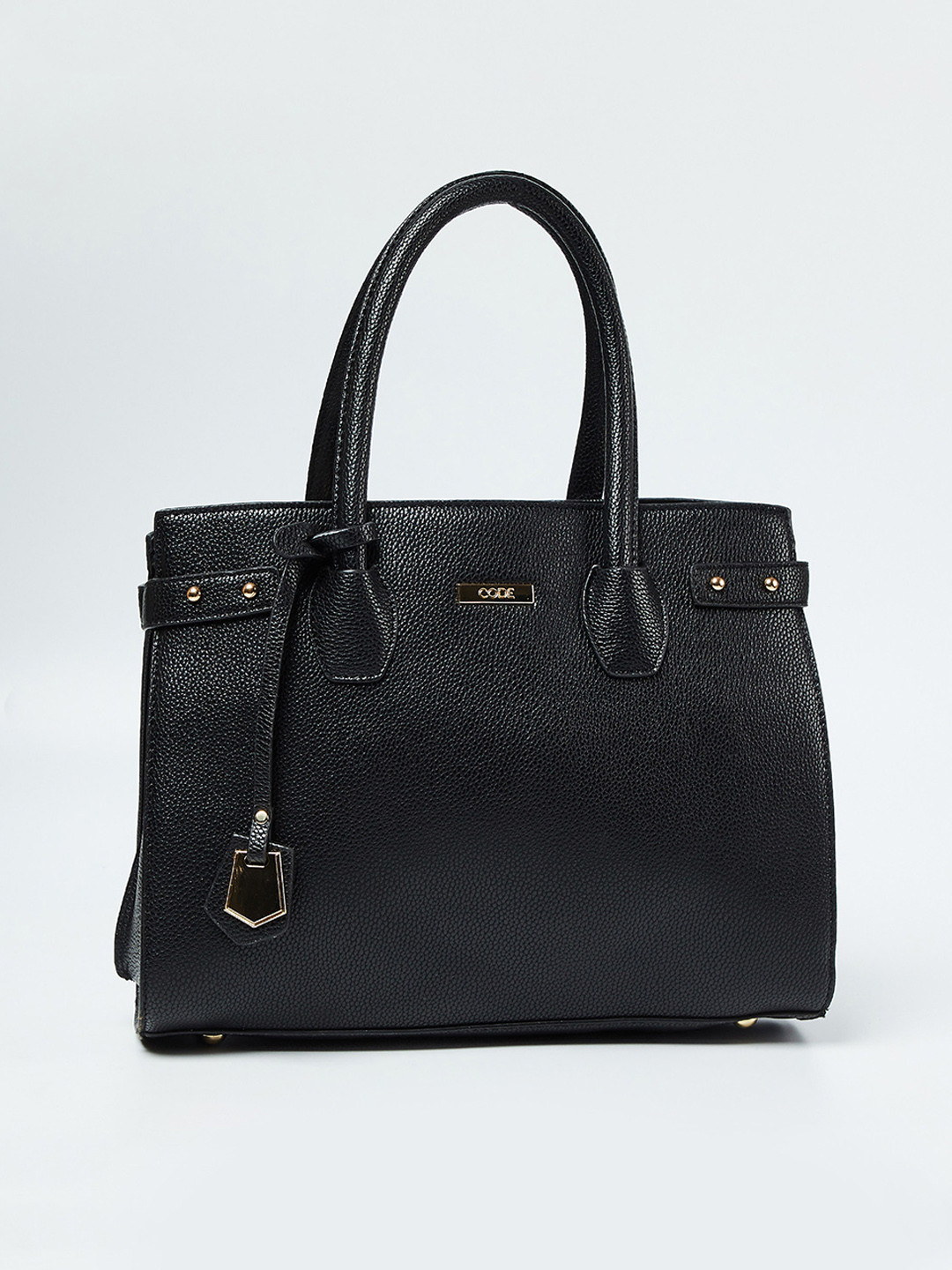 Buy CODE By Lifestyle Black Solid Handheld Bag - Handbags for Women ...