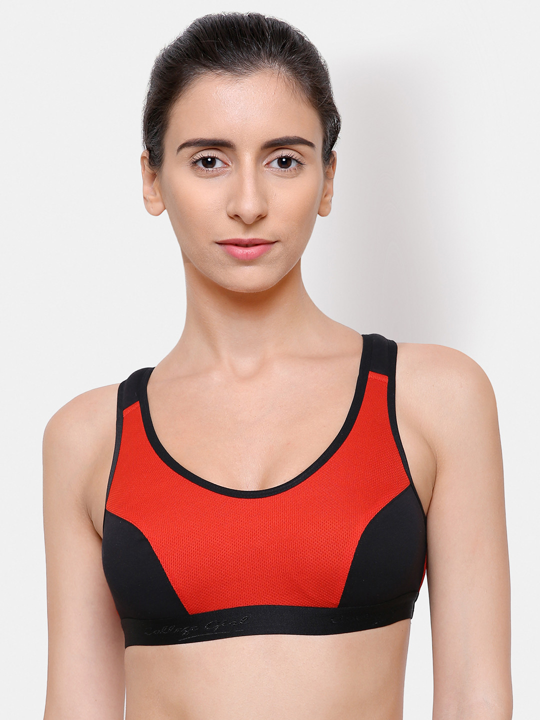 Buy College Girl Red & Black Colourblocked Non Wired Non Padded Sports ...