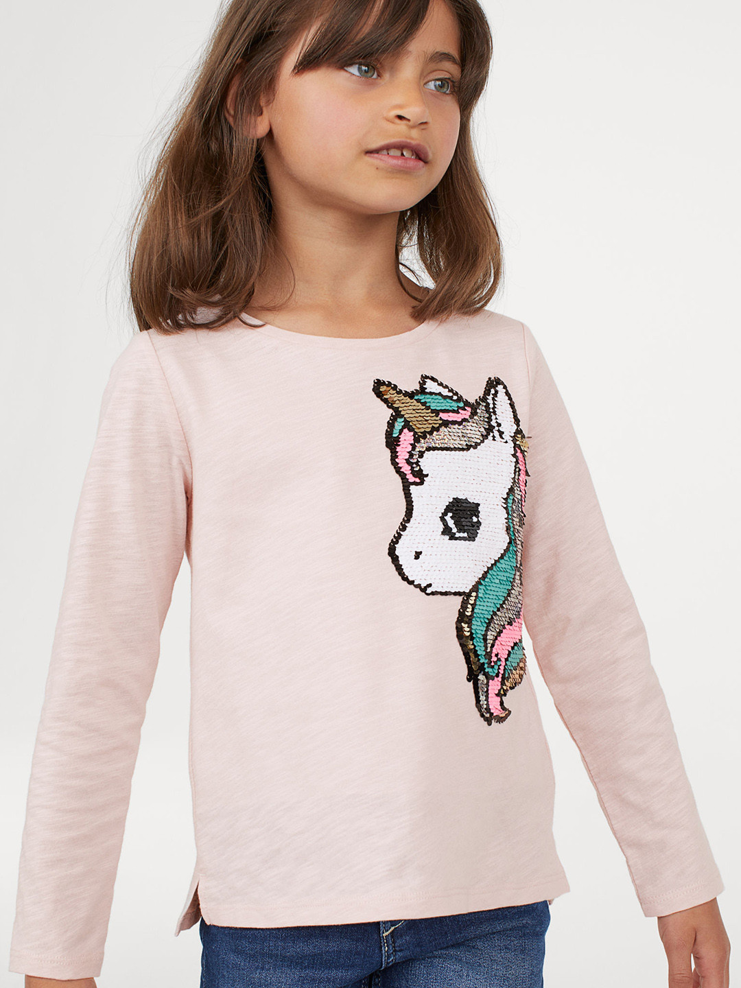Buy H&M Girls Pink Sequined Top - Tops for Girls 10377473 | Myntra