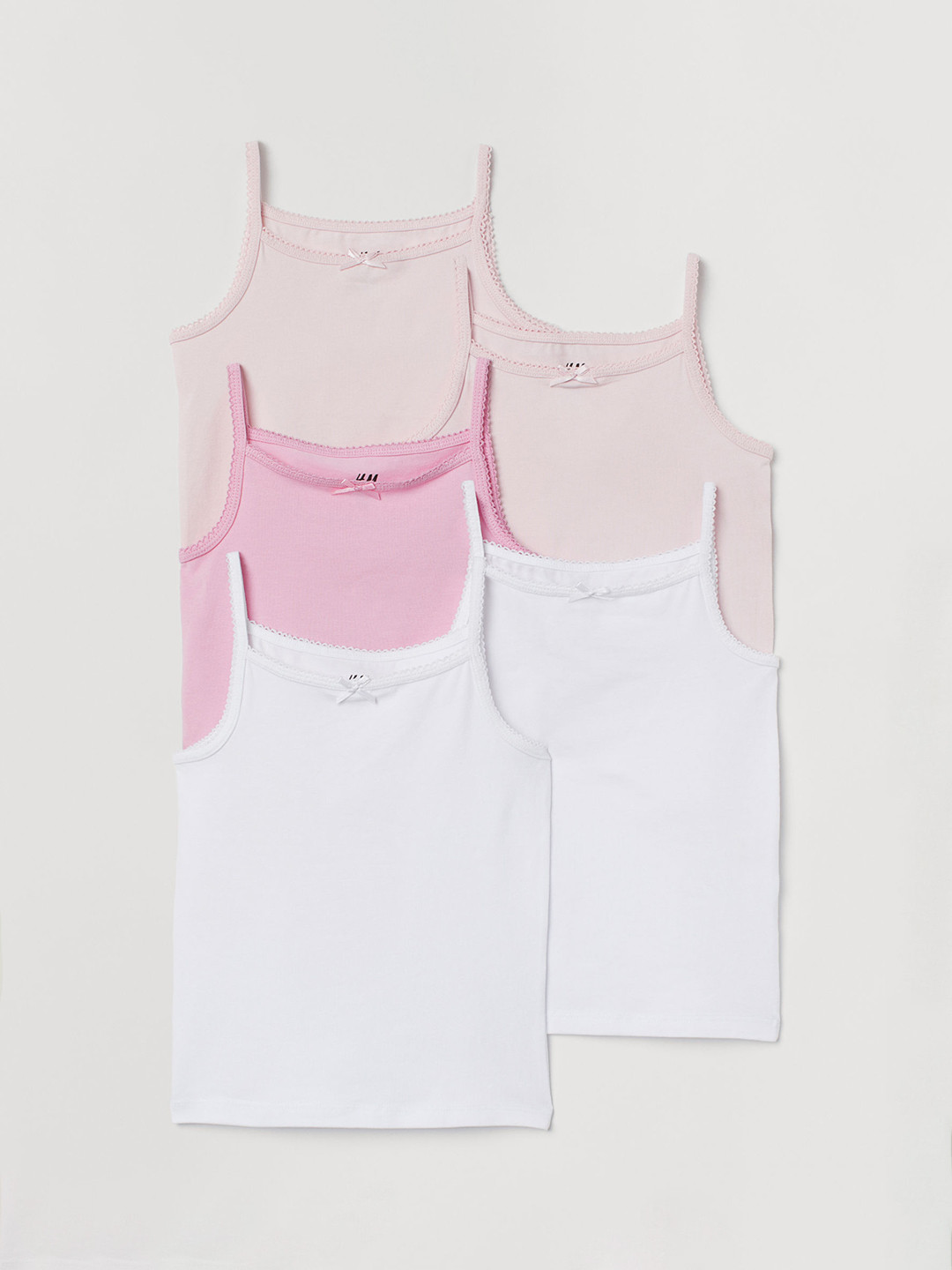 Buy H&M Girls 5 Pack Jersey Vest Pure Cotton Tops - Tops for Girls ...