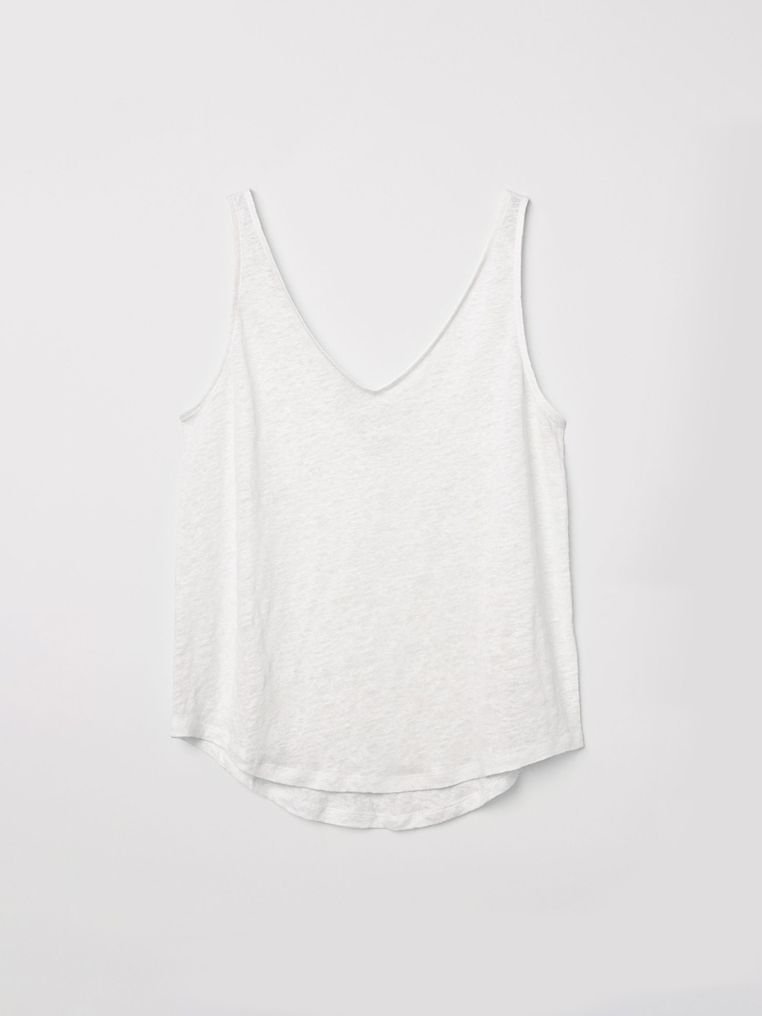 Buy H&M Women White Solid Linen Jersey Vest Top - Tops for Women ...