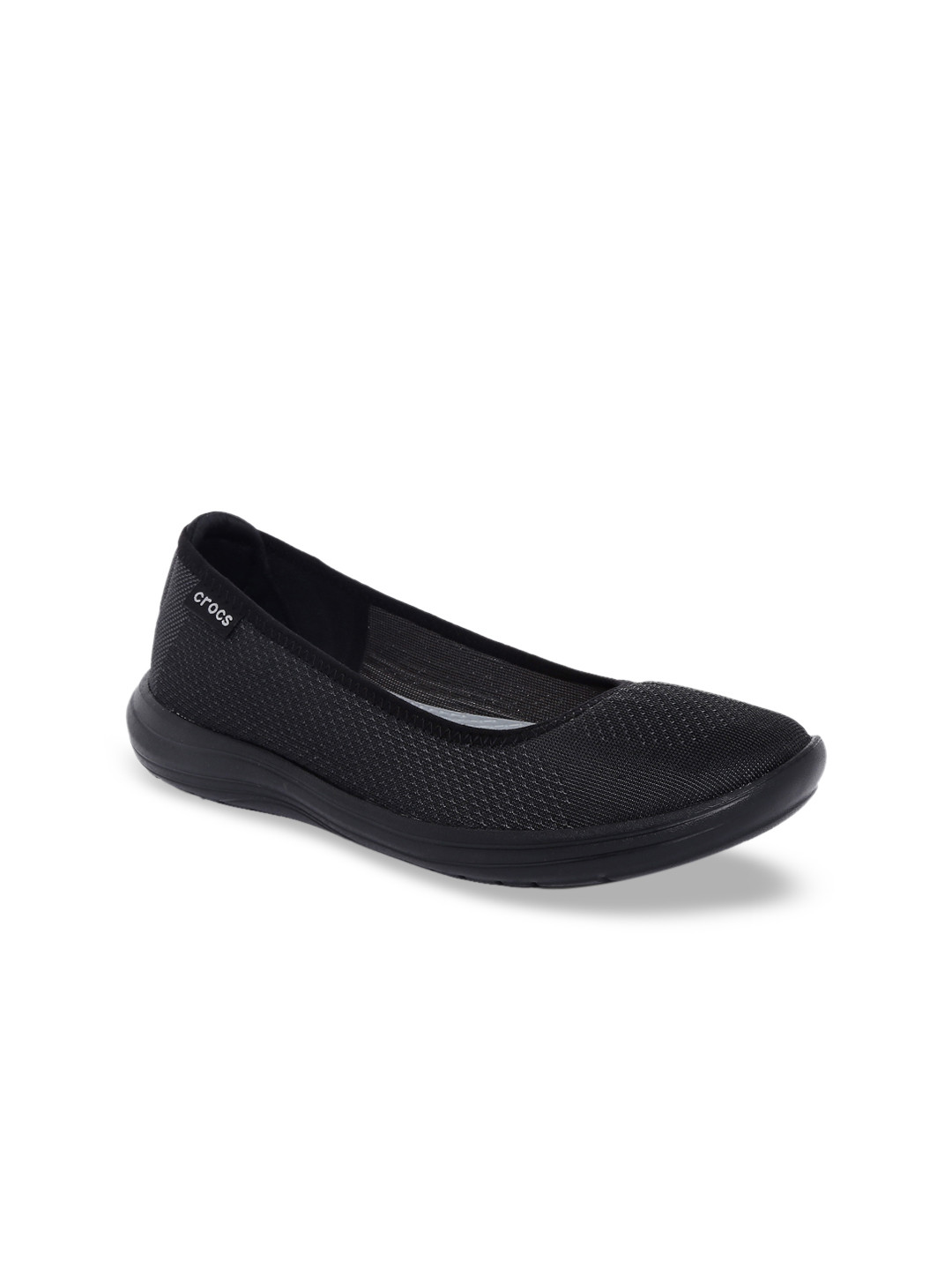 Buy Crocs Reviva Women Black Woven Design Canvas Ballerinas - Flats for ...
