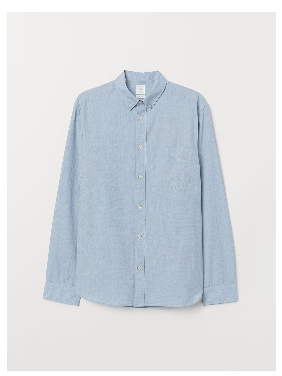 Buy H&M Men Blue Solid Cotton Shirt Regular Fit - Shirts for Men ...