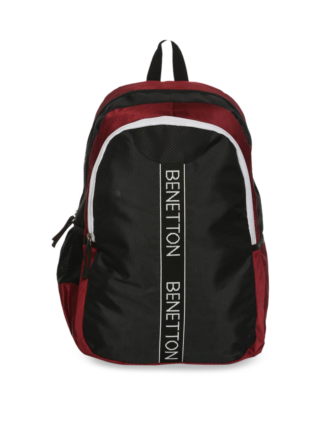 Buy United Colors Of Benetton Unisex Red & Black Solid Backpack ...