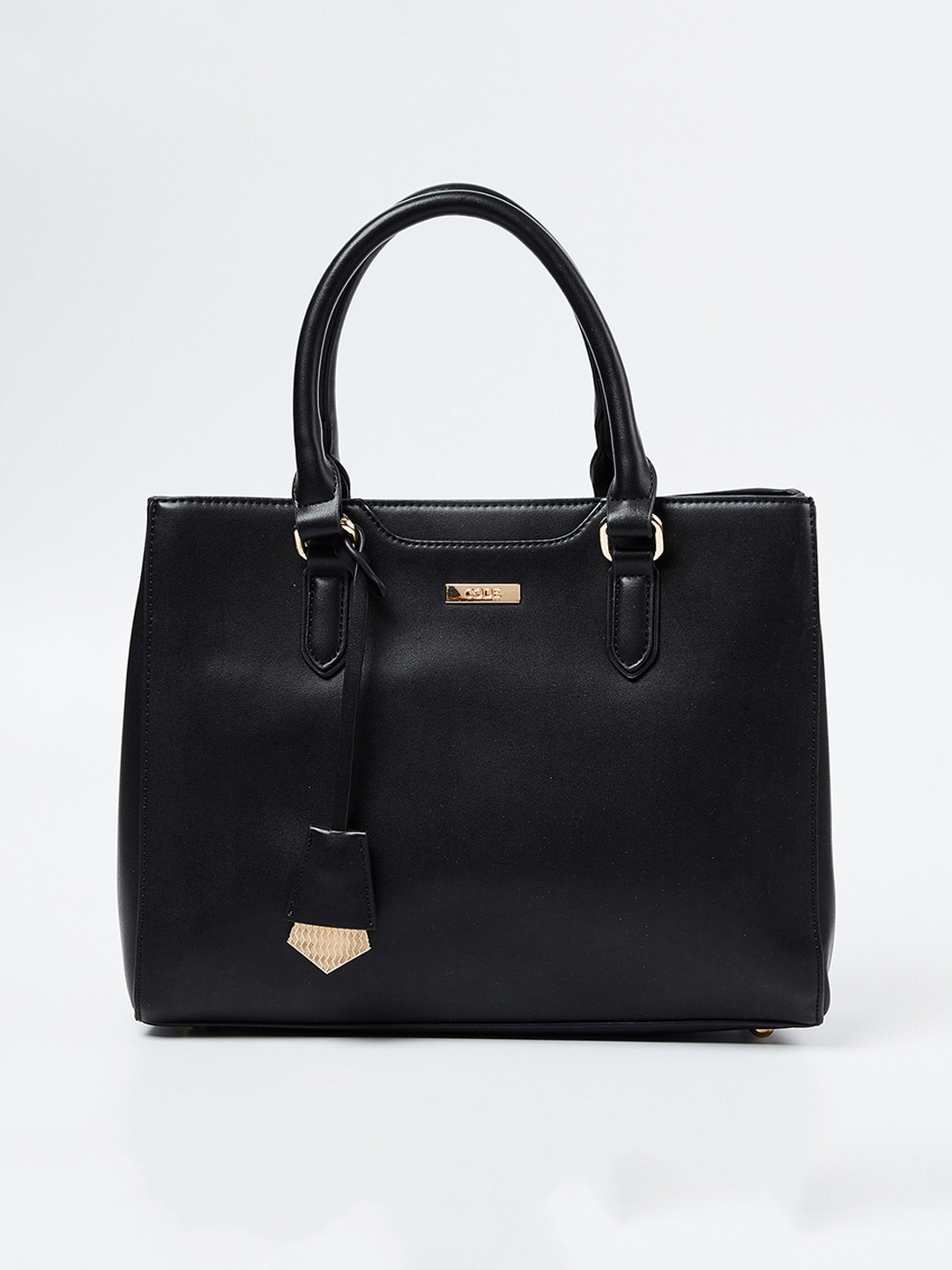 Buy CODE By Lifestyle Black Solid Handheld Bag - Handbags for Women ...