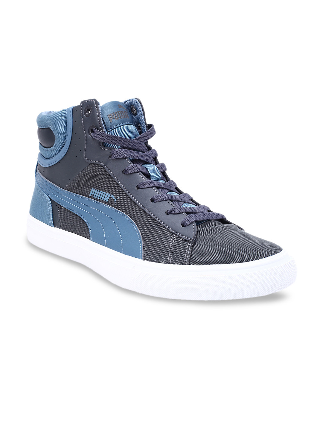 Buy Puma Men Grey Colourblocked Canvas Mid Top Hip Hop Mid Perf ...