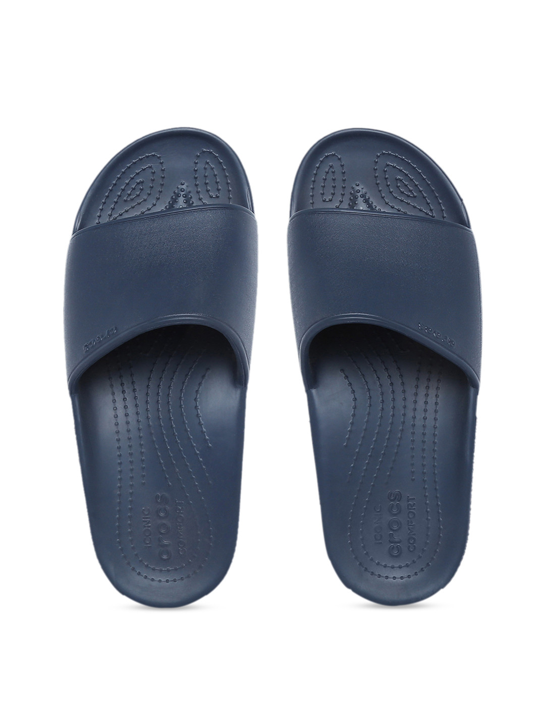 Buy Crocs Classic Unisex Navy Blue Solid Sliders - Flip Flops for ...