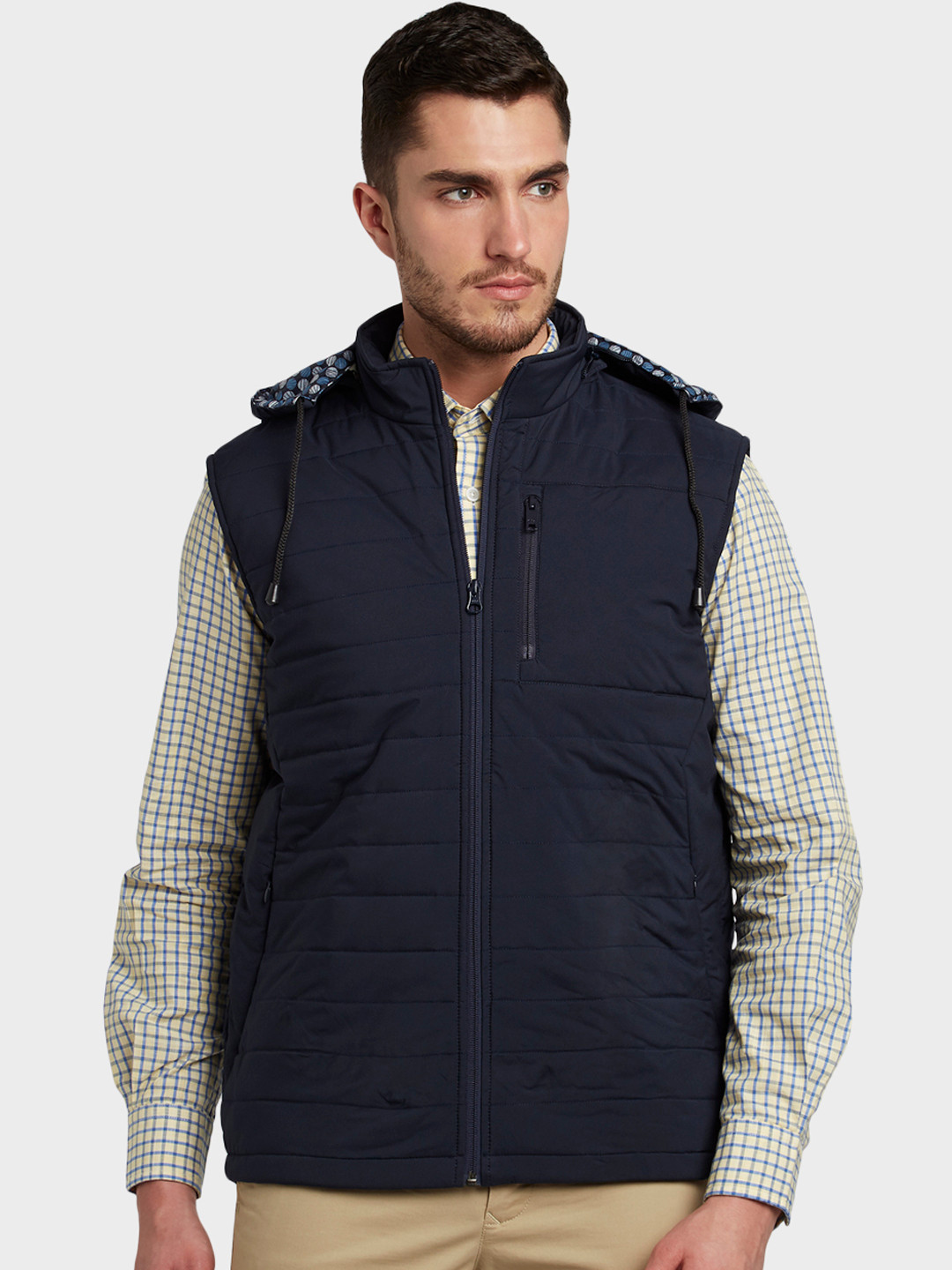 Buy ColorPlus Men Navy Blue Solid Jacket - Jackets for Men 10417254 ...