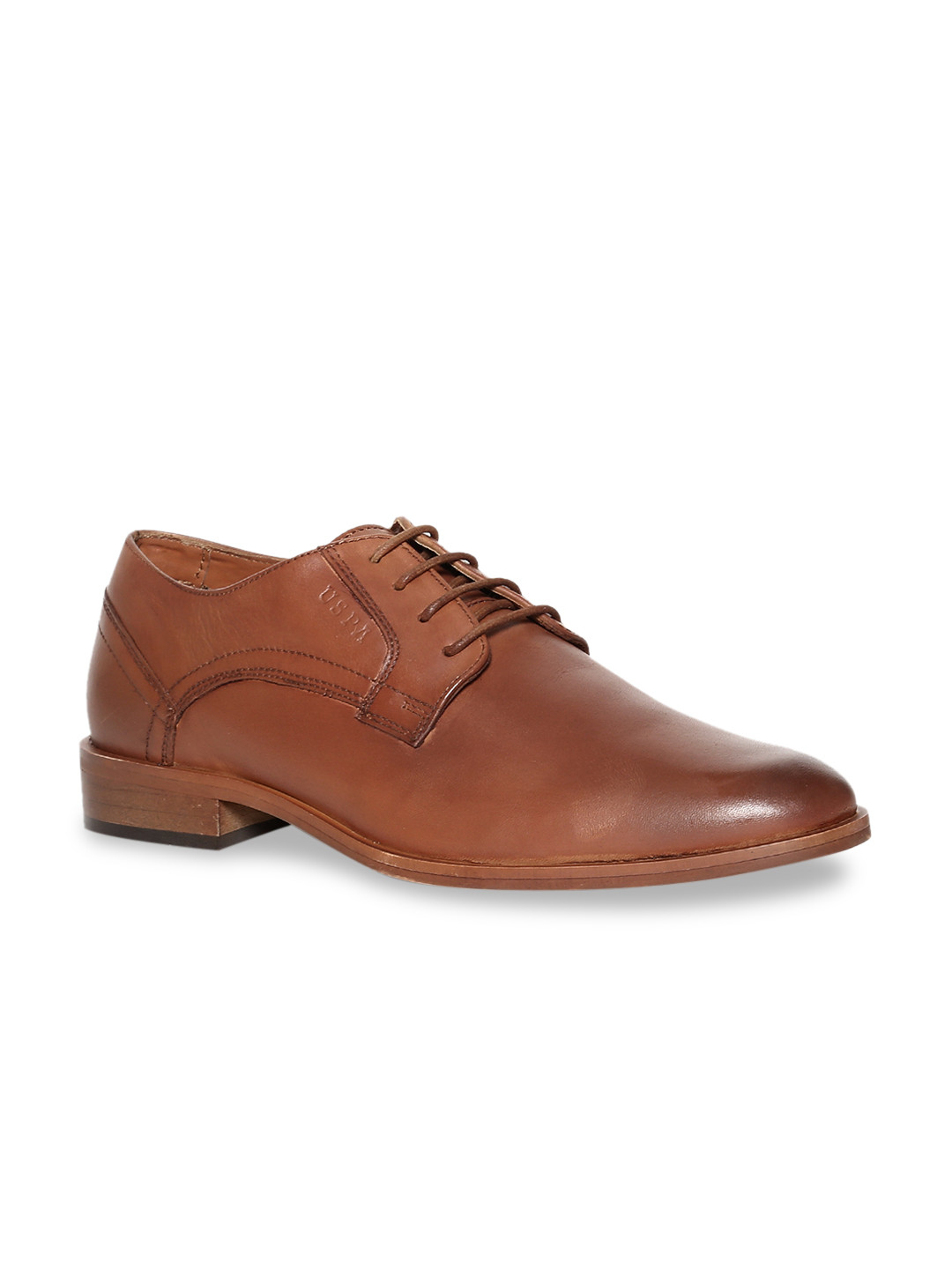 Buy U.S. Polo Assn. Men Brown Solid Leather Formal Derbys - Formal ...