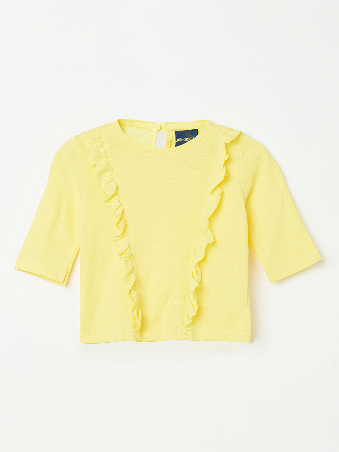 Buy Juniors By Lifestyle Girls Yellow Solid Pure Cotton Top - Tops for ...