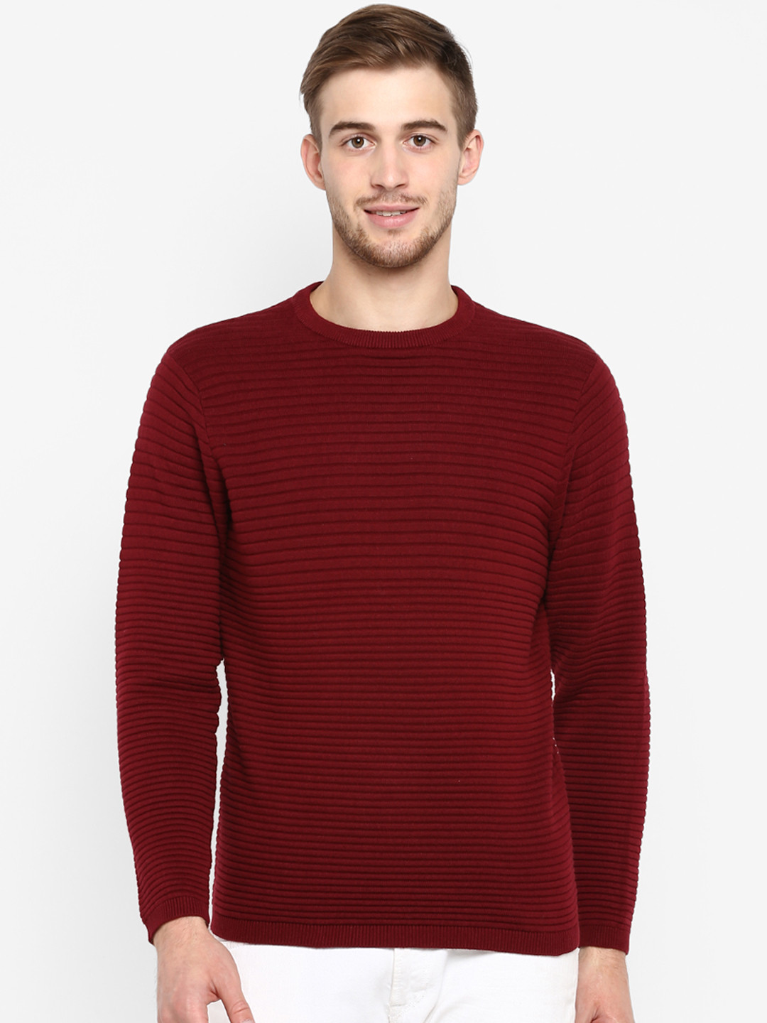 Buy Red Tape Men Maroon Solid Sweater - Sweaters for Men 10654544 | Myntra