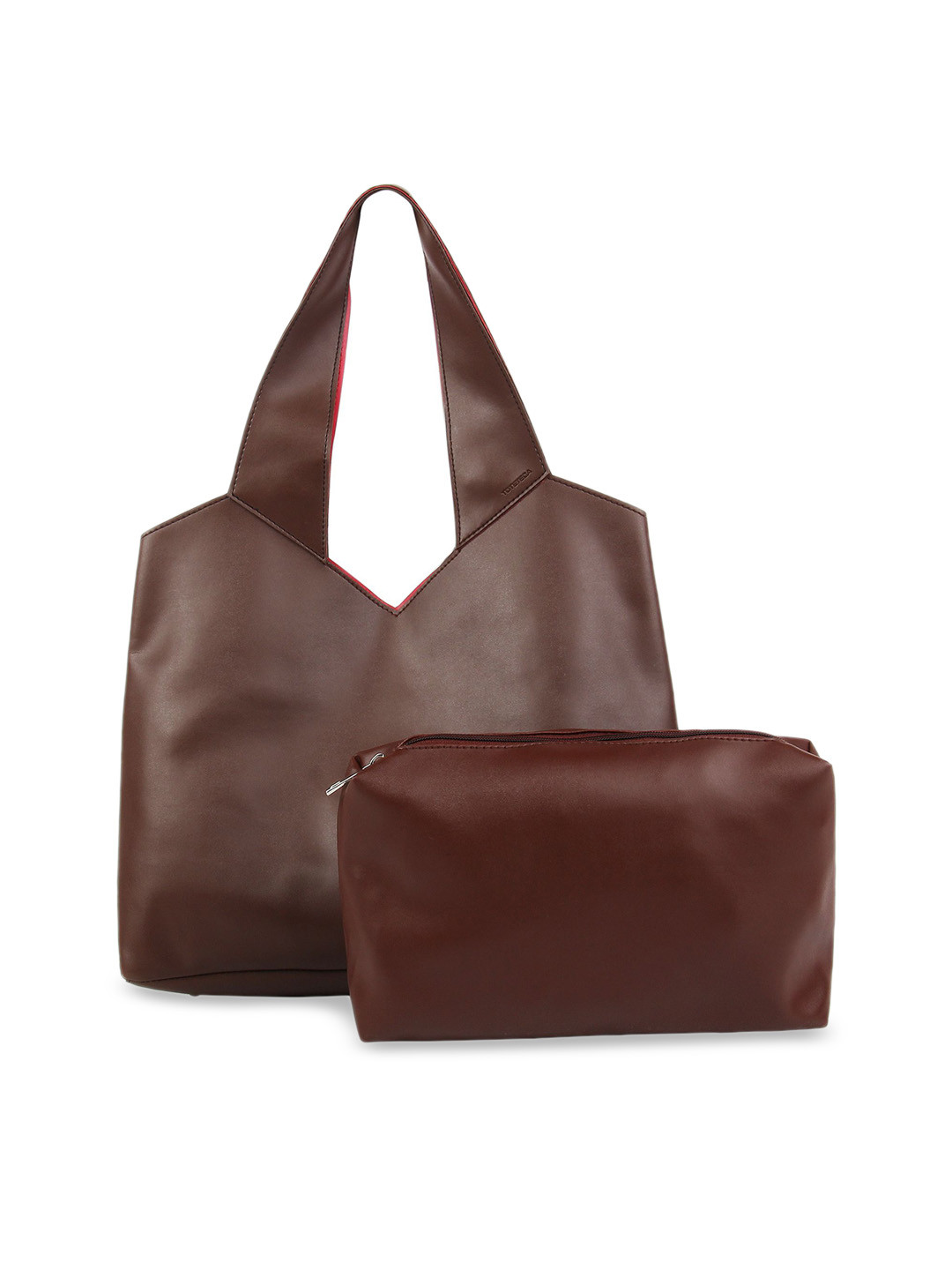 Buy Toteteca Brown Solid Handheld Bag With A Pouch - Handbags for Women ...