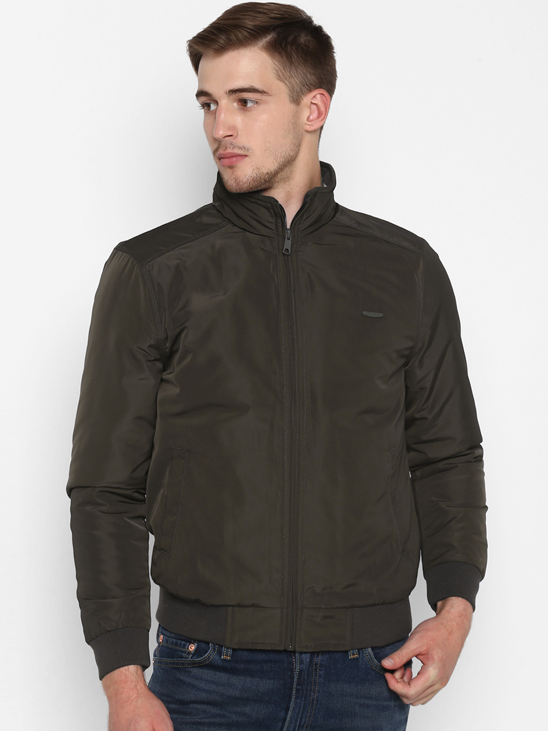 Buy Red Tape Men Olive Green Solid Jacket - Jackets for Men 10654488 ...