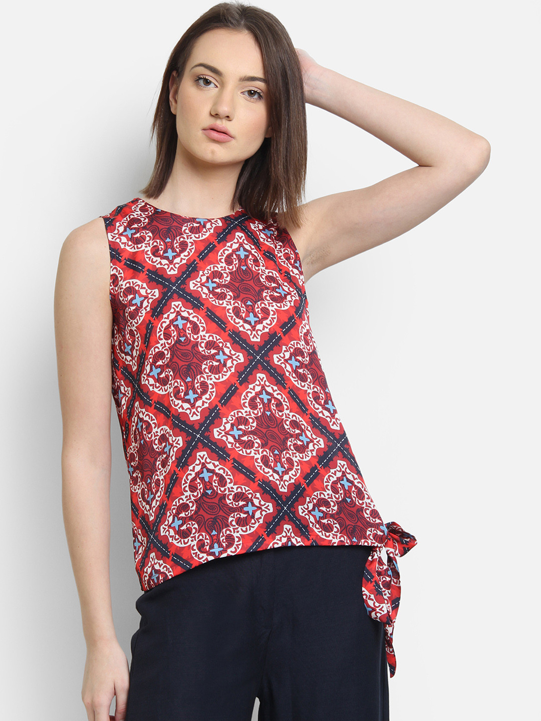 Buy COVER STORY Women Red Printed Top - Tops for Women 10707212 | Myntra