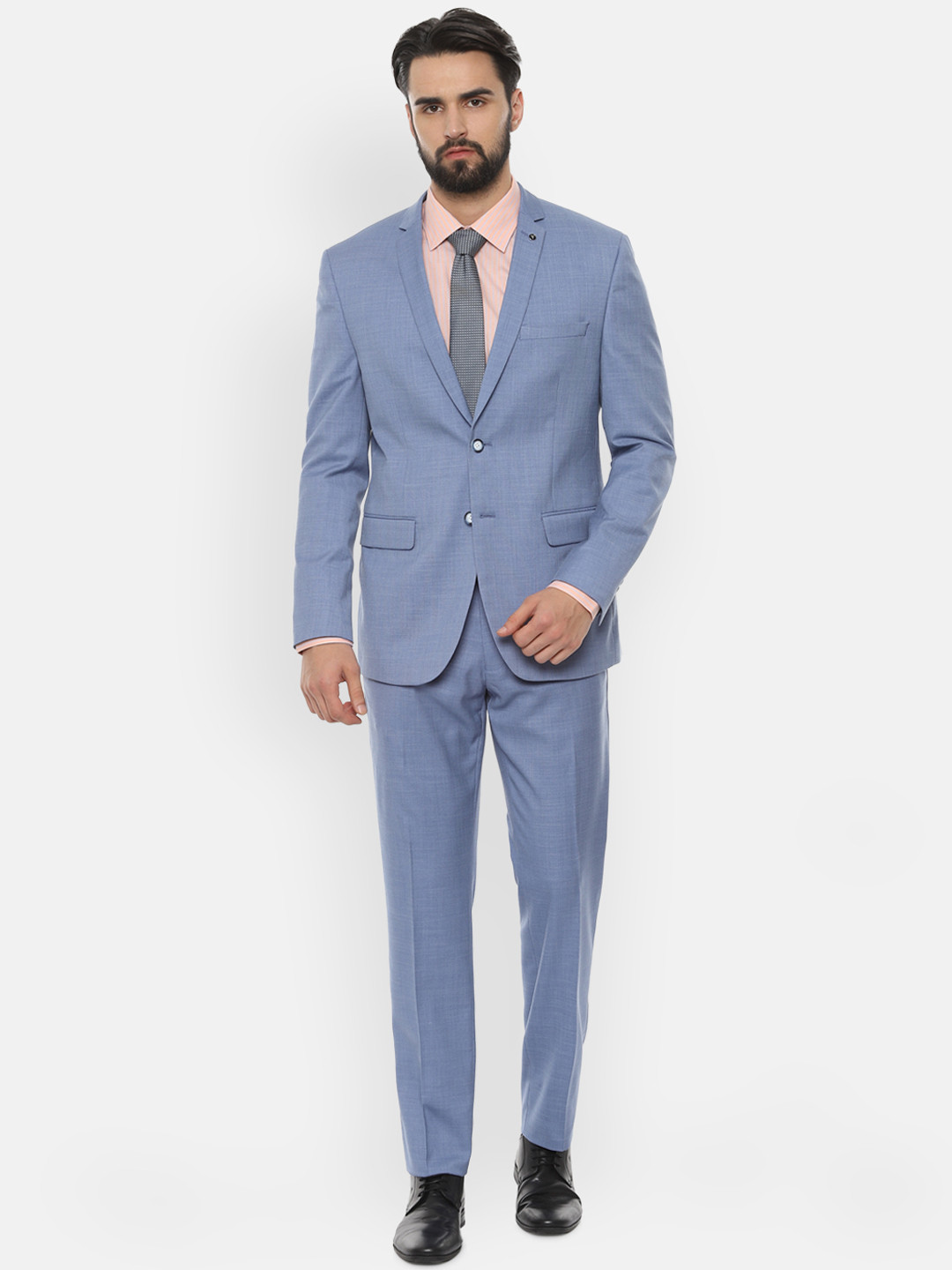 Buy Van Heusen Men Blue Solid Two Piece Suit - Suits for Men 10707256 ...