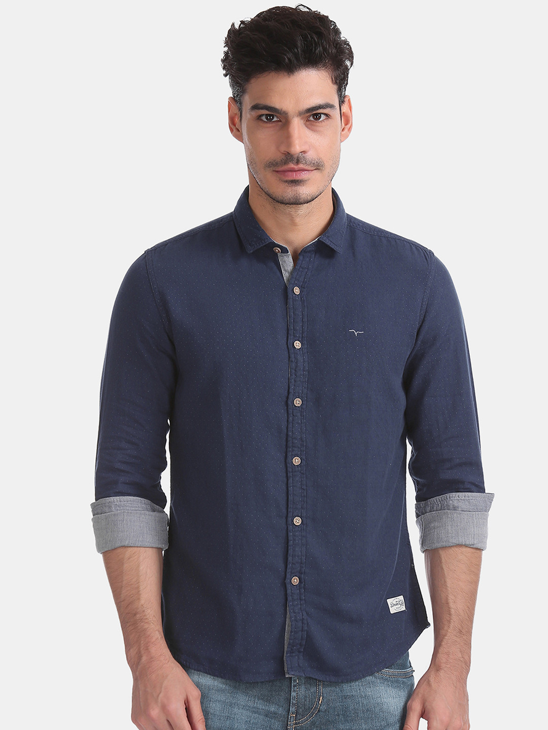 Buy Flying Machine Men Blue Regular Fit Shirt - Shirts for Men 10731802 ...