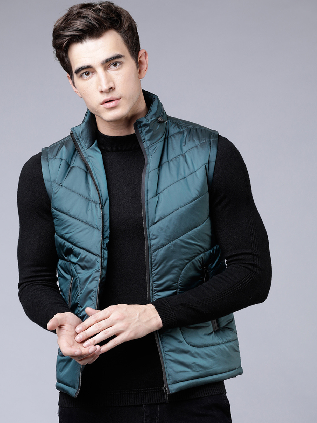 Buy HIGHLANDER Men Green Solid Puffer Jacket - Jackets for Men 10729264 ...