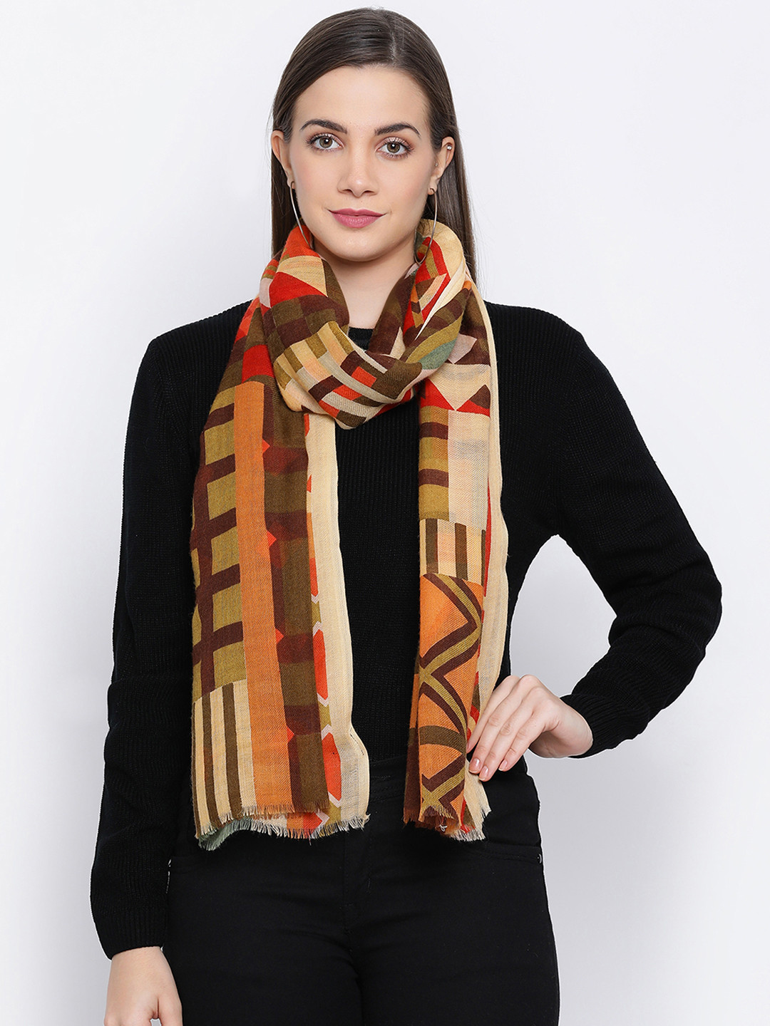 Buy SHINGORA Women Multicoloured Woollen Printed Stole - Stoles for ...