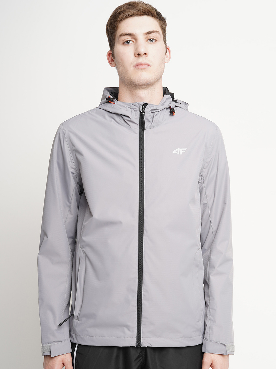 Buy 4F Men Grey Solid Hooded Sporty Jacket - Jackets for Men 10728342 ...
