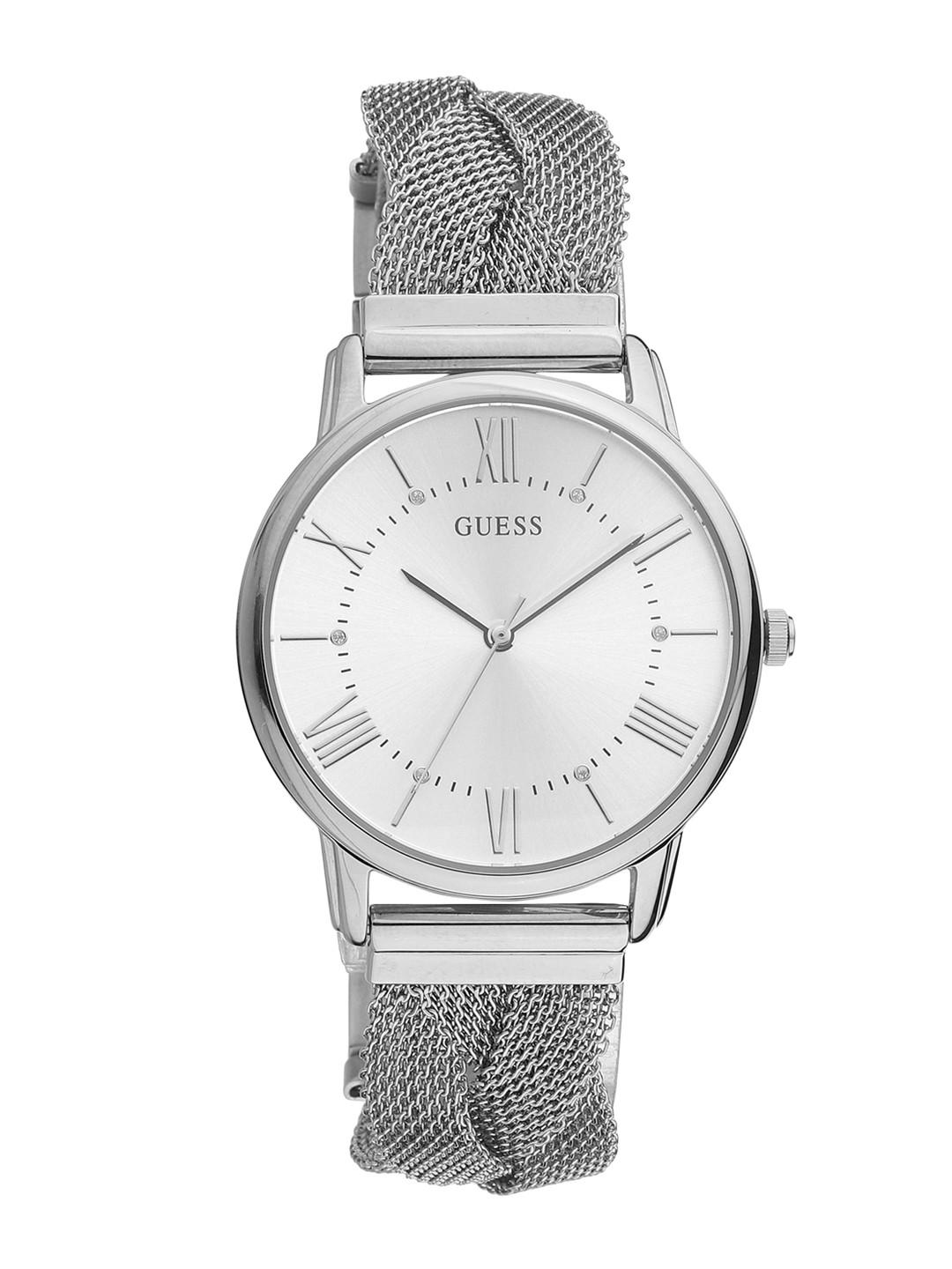 Buy GUESS Women Silver Toned Analogue Watch W1143L1 - Watches for Women ...