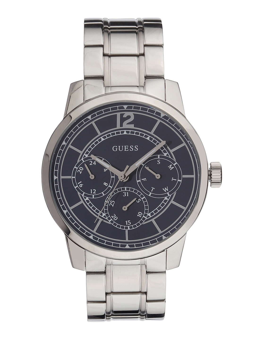 Buy GUESS Men Navy Blue Analogue Watch W1259G1 - Watches for Men ...