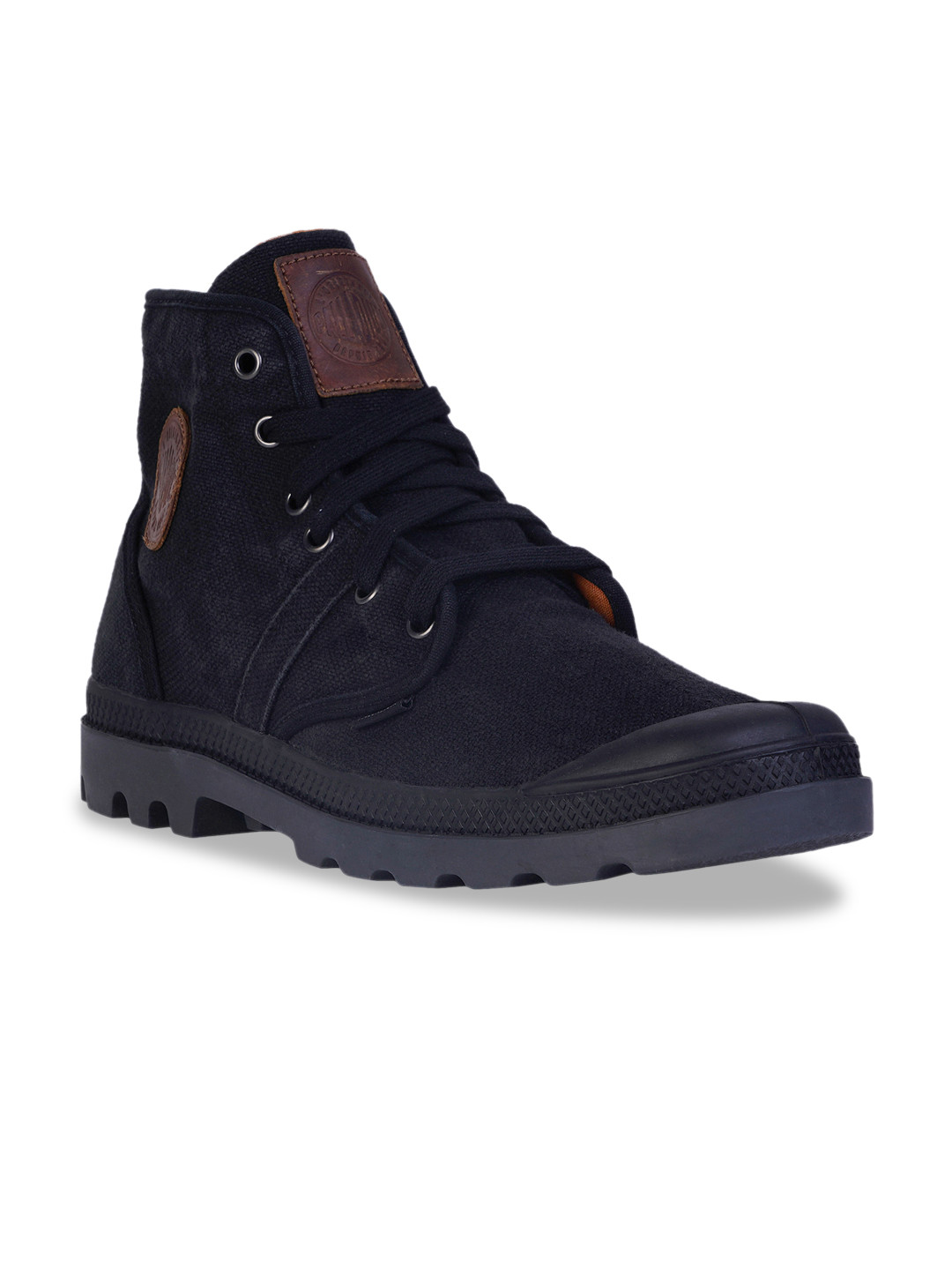 Buy PALLADIUM Men Navy Blue Solid Synthetic Mid Top Sneakers - Casual ...