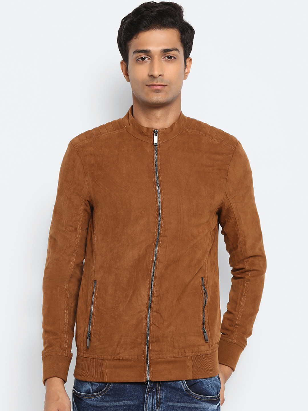 Buy Mufti Men Brown Solid Jacket - Jackets for Men 10579226 | Myntra