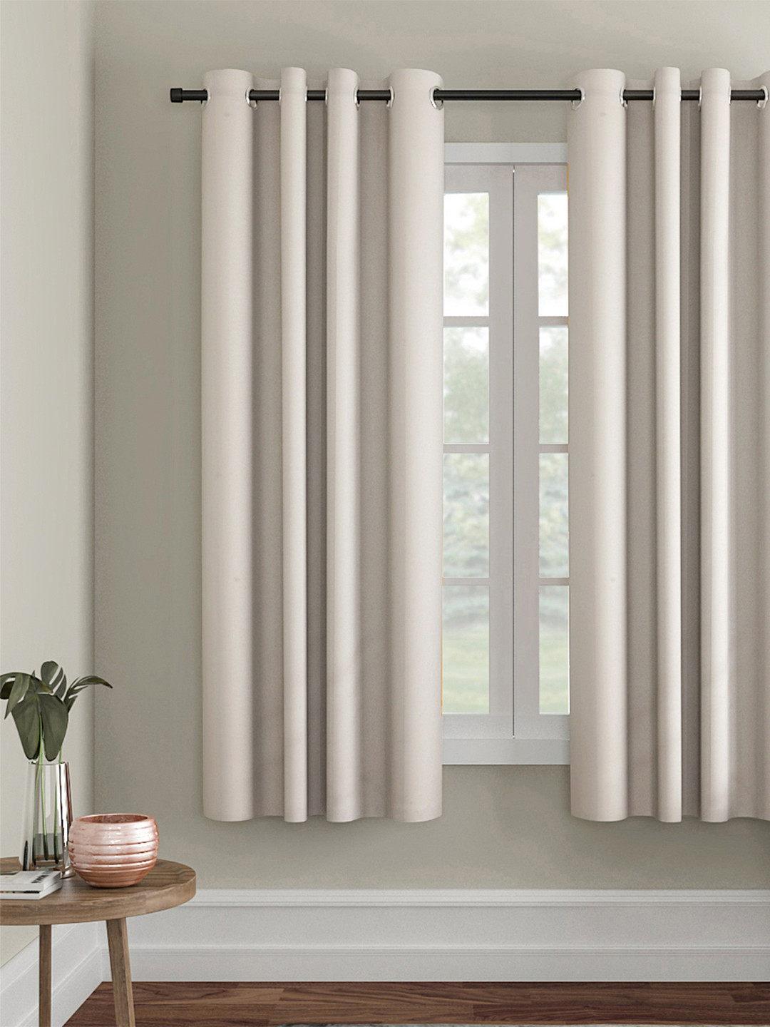 Buy Soumya Grey Solid Single Window Room Darkening Curtain - Curtains ...