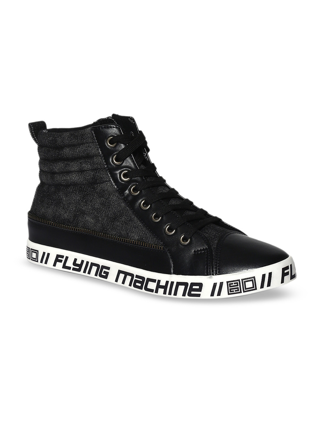 Buy Flying Machine Men Grey And Black Sneakers - Casual Shoes for Men ...