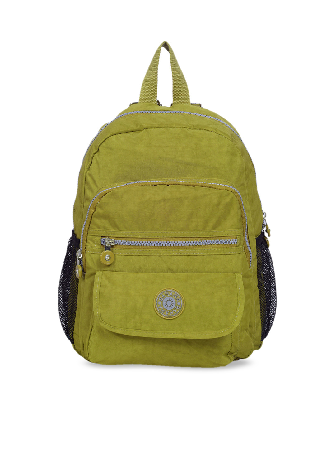 Buy BAHAMA Crinkle Unisex Yellow Solid Backpack - Backpacks for Unisex ...
