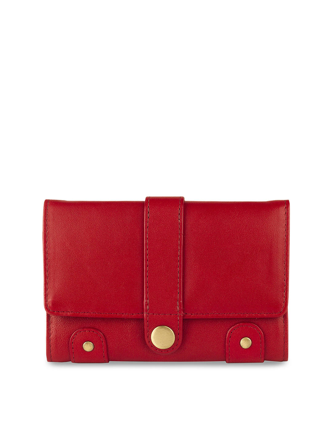 Buy Hidesign Women Red Solid Leather Three Fold Wallet - Wallets for ...