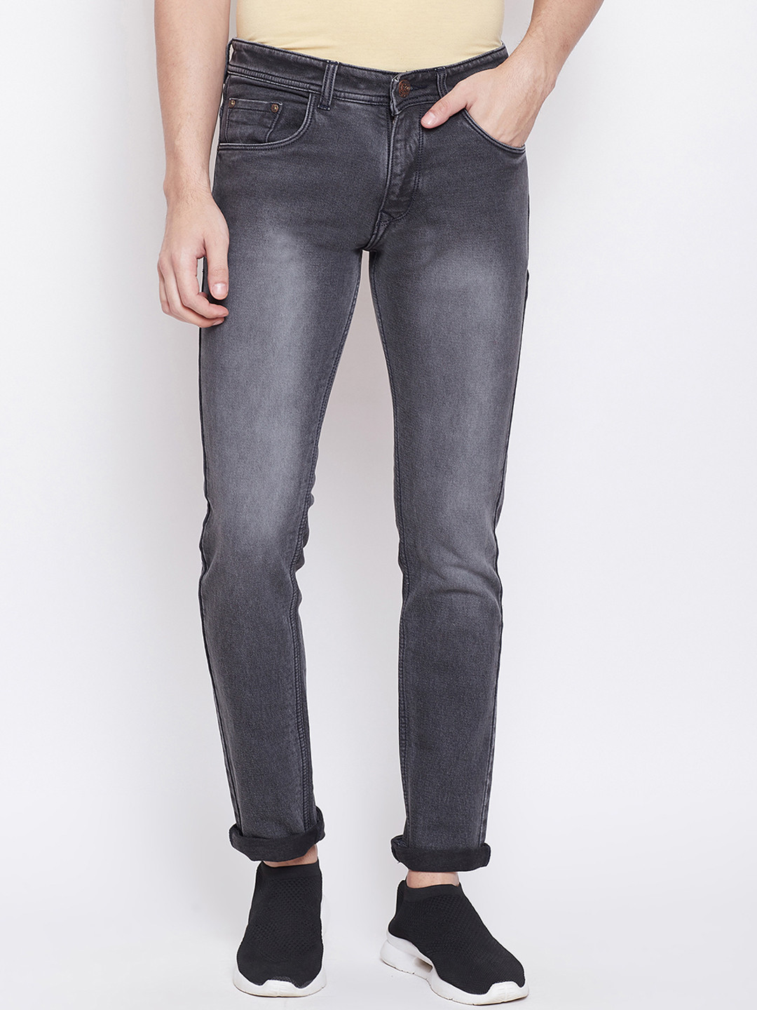 Buy Duke Men Grey Regular Fit Mid Rise Clean Look Jeans - Jeans for Men ...