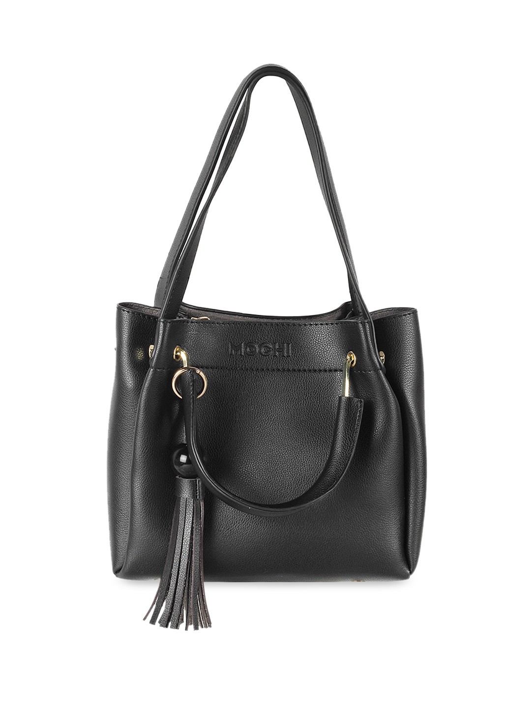 Buy Mochi Black Solid Handheld Bag - Handbags for Women 11348224 | Myntra