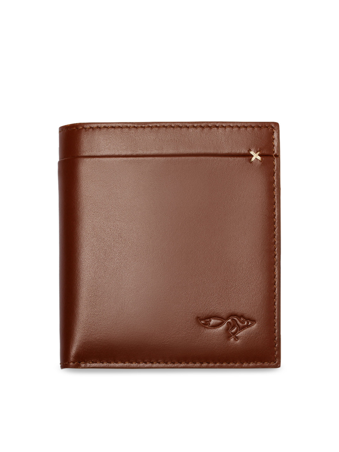 Buy Quick Brown Fox Men Tan Brown Solid Two Fold Leather Wallet ...